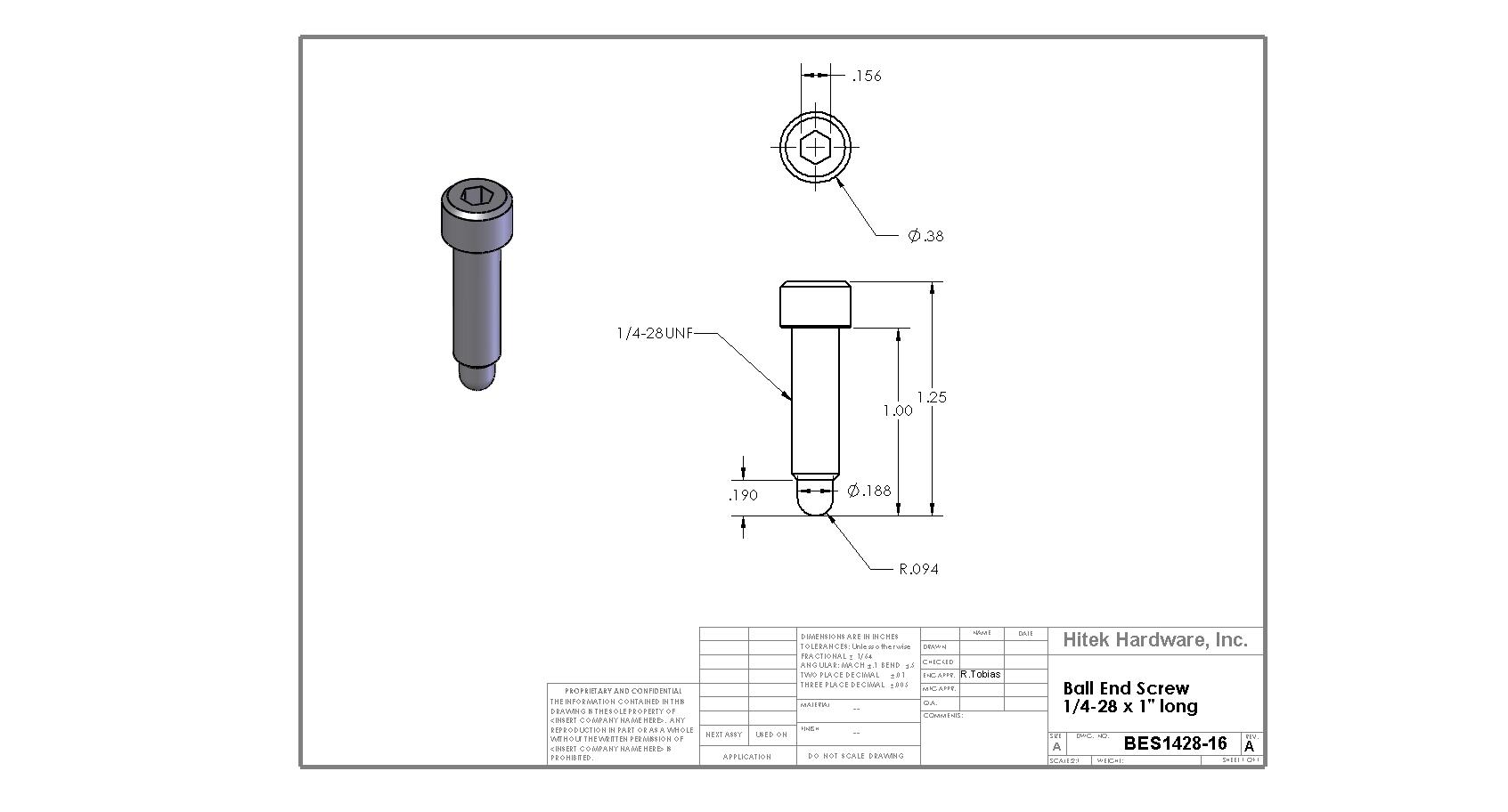 Stainless Steel Ball Ended Kinematic Adjustment Screw