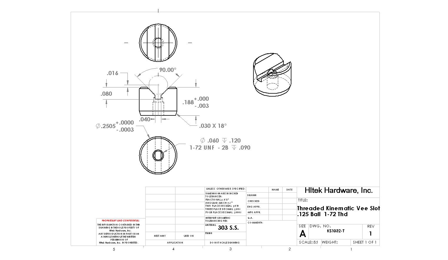 Press-In Kinematic Vee Slots
